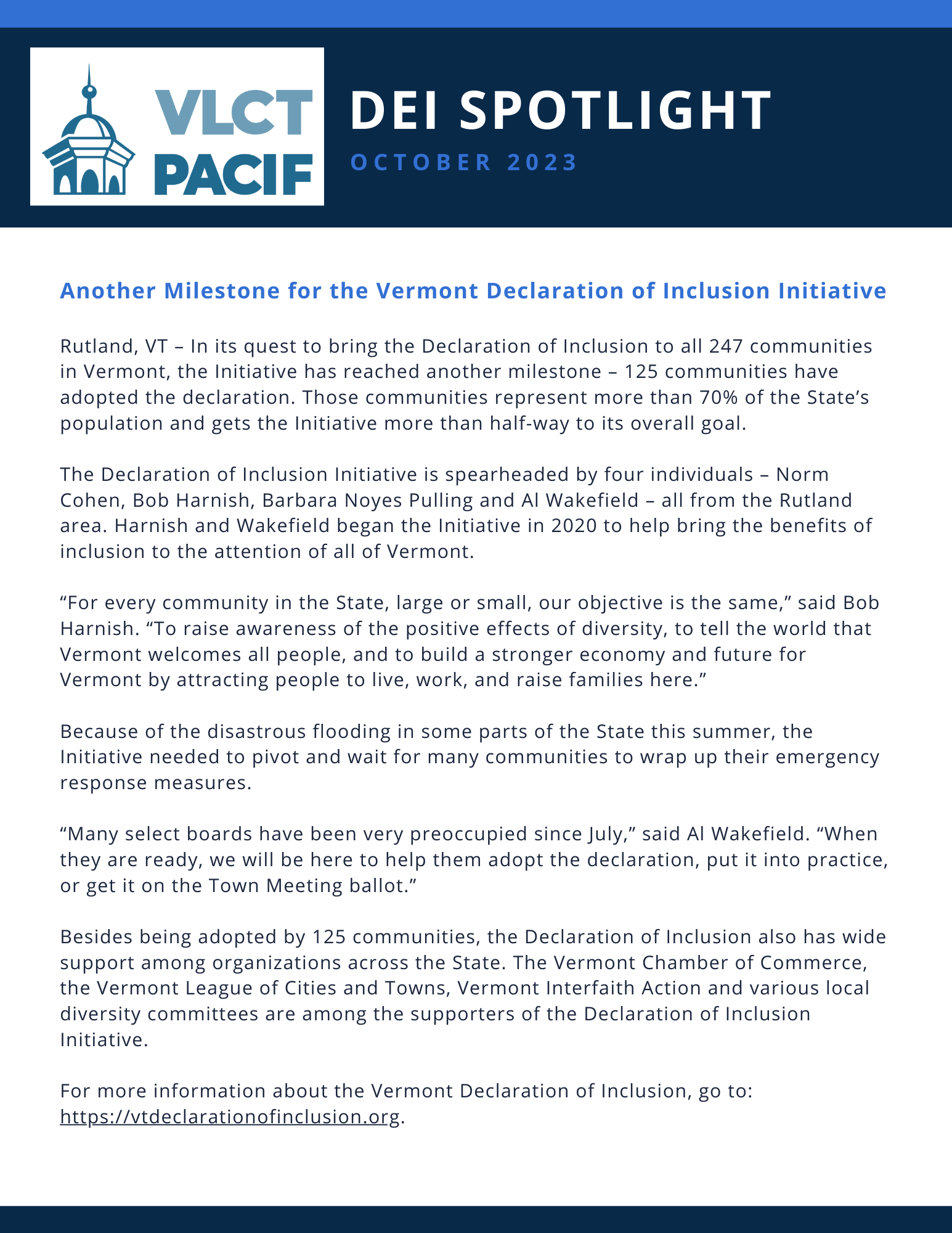 DEI Spotlight - October 2023 - NLC RISC